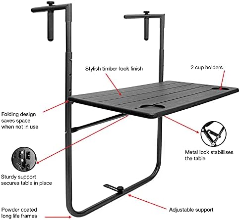 Rectangle Hanging Balcony Table - Height Adjustable – L&N GROUP